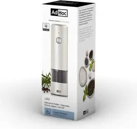 AdHoc i.Mill světle šedá / Mlýnek na sůl a pepř / USB-C / keramický me