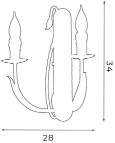 Nástěnné svítidlo LOARA 2xE14/60W/230V