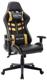 vidaXL Herní židle černá a zlatá umělá kůže