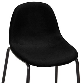 Barové židle - textil - 6 ks | černé