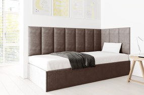 Eka Čalouněná postel Lucy s čalouněnými panely ZDARMA - 90x200 cm Barva látky Trinity: Černá (Trinity 2316)