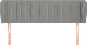 Čelo postele typu ušák světle šedé 147x23x78/88 cm samet 3117430