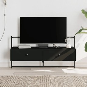 TV skříňka nástěnná černá 100,5 x 30 x 51 cm kompozitní dřevo - Default Title