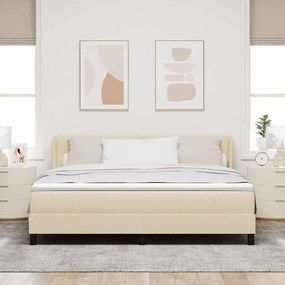 Postel s boxspringem s čelo Krémová 200 x 180 cm textil 3341123