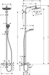 Hansgrohe Crometta - Termostatická vanová baterie Showerpipe S 240 chr