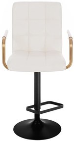 LuxuryForm Barová židle VERONA GOLD na černém talíři - bílá