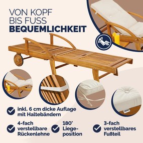 Zahradní lehátko Tami Sun® včetně Podsedák krémová