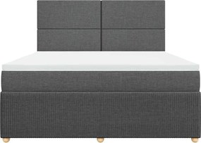 Box spring postel s matrací tmavě šedá 180x200 cm textil 3292129