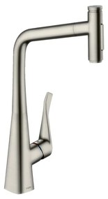 Hansgrohe Metris Select M71 - Kuchyňská páková baterie 320, vytahovatelná sprška, 2jet, sBox, nerez 73816800