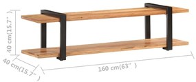 TV stolek 160 x 40 x 40 cm masivní akáciové dřevo - Default Title