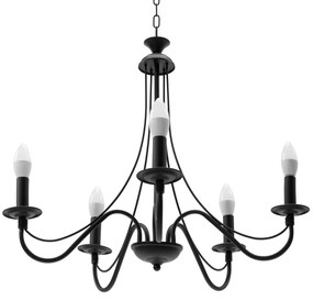 Toolight - Závěsné svítidlo 5xE14 60W APP210-3CPR, černá, OSW-08146