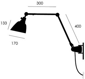 midgard modulární nástěnné svítidlo TYP 505 85cm černé