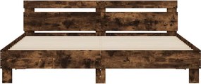 Rám postele s čelem kouřový dub 180 x 200 cm kompozitní dřevo 3207403