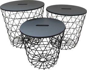 Tempo Kondela Kulatý odkládací stolek BATIS TYP 1, grafit/černá