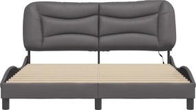Rám postele s LED bez matrace Hvar šedý 160 x 200 cm 3213944