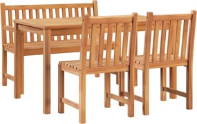 4dílný zahradní jídelní set masivní teakové dřevo 3157151