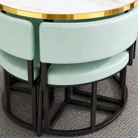 LuxuryForm DESIGN Jídelní set MONTE 4+1 - mint / bílý