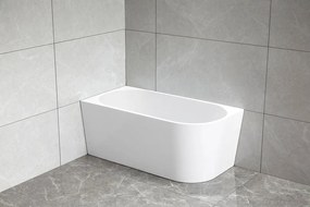 Aqualine Aqualine, TIBERA L rohová stojící vana 150x75cm, bílá, E1047