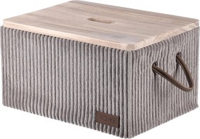 Autronic Koš prádelní - látkový s víkem, krémový, cena za sadu 5 ks Barva: Šedá