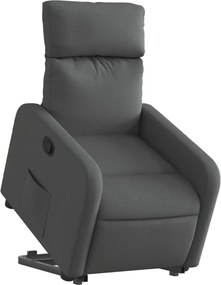 Zvedací polohovací křeslo tmavě šedé textil 3206700