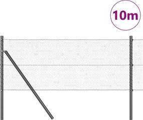 Hexagonální kotvení plotu 10 x 0,6 m Ocel potažená PVC Šedá 3352769
