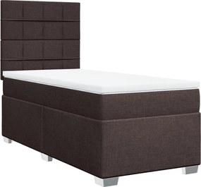 Box spring postel s matrací tmavě hnědá 90x190 cm textil 3292646