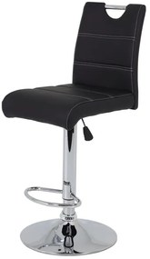 Barová židle Miranda, černá ekokůže