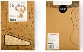 RoboTime dřevěné 3D puzzle Gorila / od 8 let / 105 dílků / Obtížnost: