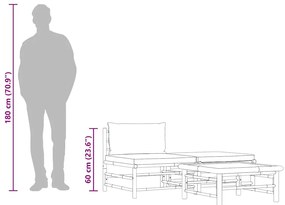 vidaXL Marketos 3dílná zahradní sedací souprava s tmavě šedými poduškami bambus