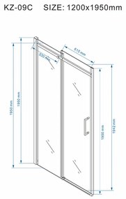 BPS-koupelny Posuvné sprchové dveře HYD-PD09C 120 zlatá/transparent pro instalaci do niky - bez vaničky