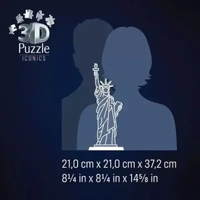Ravensburger 3D Puzzle Iconics: Socha svobody (Noční edice) / 108 dílk