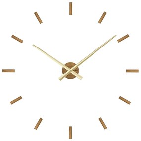 VLAHA MINIMAL VCT1040 - Dubové nalepovací hodiny vyrobené v Čechách se zlatými ručkami