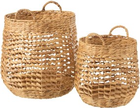Sada 2 košů z vodního hyacintu přírodní – 42,5*42,5*55 cm