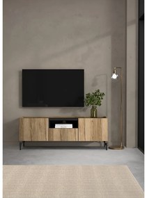 Hnědý TV stolek v dekoru dubu 147x54x41 cm Bergen – Tvilum