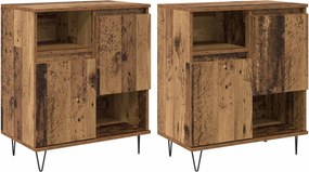Servírovací skříň 2 ks Staré dřevo 60 x 35 x 70 cm 3394548