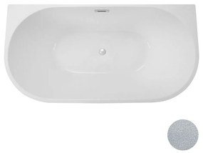 Besco Akrylátová volně stojící vana Vica Glam S 170x80 Barva: Bílá/stříbrná, Rozměry (cm): 150x80, Typ a barva výpustě: Click-Clack s přepadem, bílá