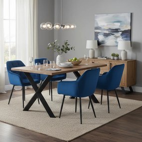Designové křeslo, modrá Velvet látka, FEDRIS 2 NEW