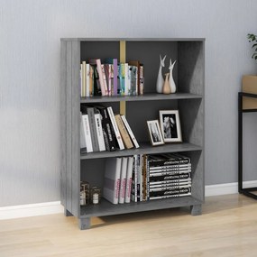 Knihovna HAMAR tmavě šedá 85 x 35 x 112 cm masivní borovice 340486