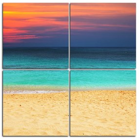 Obraz na plátně - Moře při západu slunce - čtverec 343E (100x100 cm)
