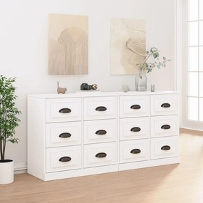 Příborníky 2 ks bílé kompozitní dřevo 3185279