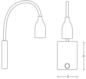 Zambelis H32 - LED Flexibilní lampička LED/3W/230V černá