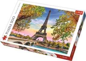 TREFL PUZZLE Foto romantická Paříž Eiffelova věž skládačka 48x34cm 500 dílků tr137330