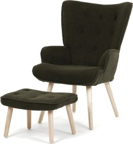 Relaxační křeslo AK-319 BR2, látka bouclé, hnědá (67 x 76) cm zelená
