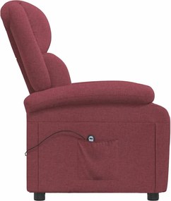 Elektrické polohovací křeslo vínové textil 3098356