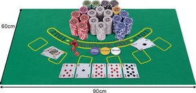 Costway 500-dílná kasino pokerová sada s žetony a hracími kartami a kostkami