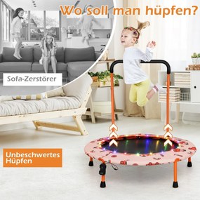 Costway Ø92 cm dětská trampolína mini trampolína s LED osvětlením – pomerančový