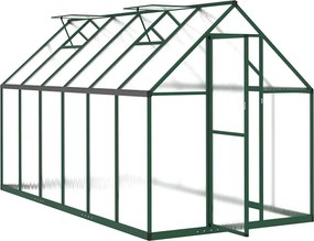 Skleník s podkladovým rámem zelený 334 x 169 x 195 cm hliník 3266327