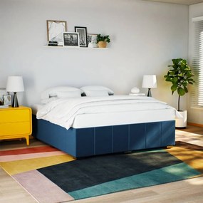 Rám postele bez matrace modrý 200 x 200 cm textil 3284866