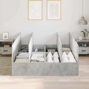 Rám postele s úložným prostorem Betonově šedá 150 x 200 cm 3335384