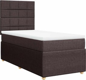 Box spring postel s matrací tmavě hnědá 90x200 cm textil 3294242